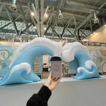 Giant Inflatable Sea Wave Entrance Archway Summer Water Park Decoration ...
