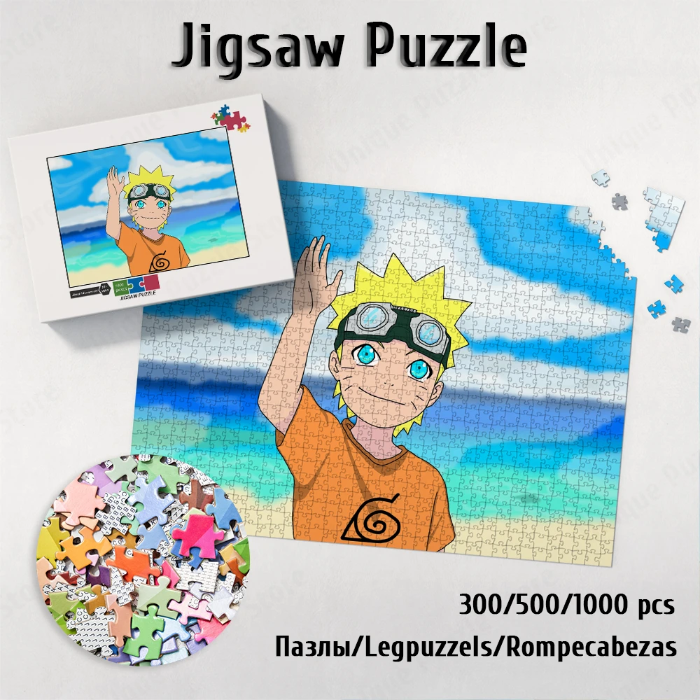 كارتوني بانداي 300/500/1000 قطعة لغز أنيمي ناروتو الطابع الكلاسيكي بازل قطع تصميم فريد الألغاز ...