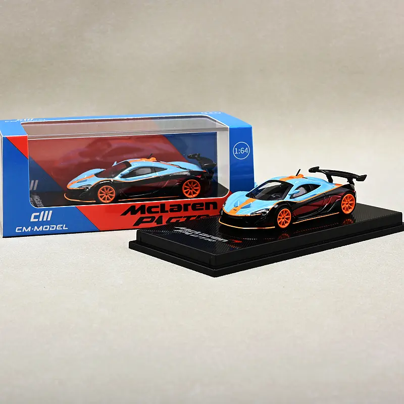 Cm 1:64 P1 Gtr Blue/Orange Supercar Model With Motor & Display Box