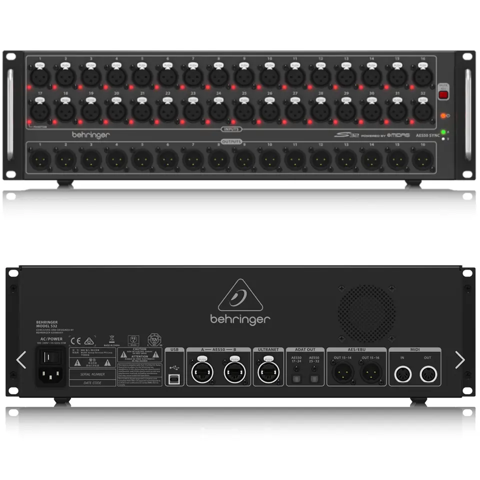 Behringer S32 Digital Stage Box, Midas Mic Pres, Aes50 Network Port, 32 ...