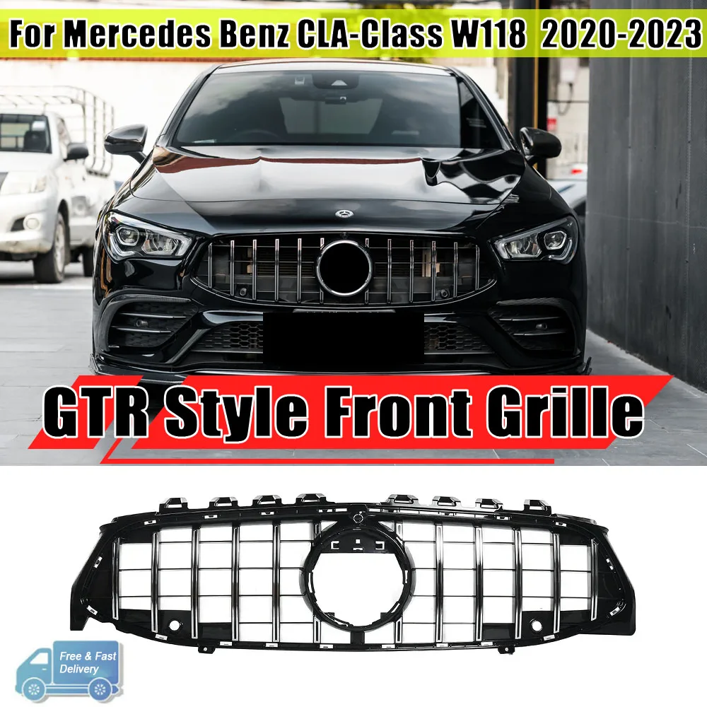 Chrome Silber GTR-Stil Frontgrill für Mercedes-Benz CLA-Klasse – Eine ...