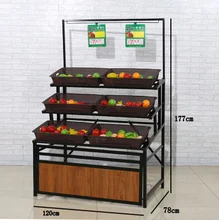 Supermarket fruit and vegetable shelf display shelf storage shelf ...