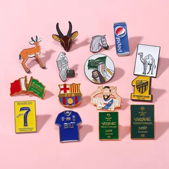 Saudi Travel Middle East Souvenir Brooch Antelope Camel Horse Drink Can ...