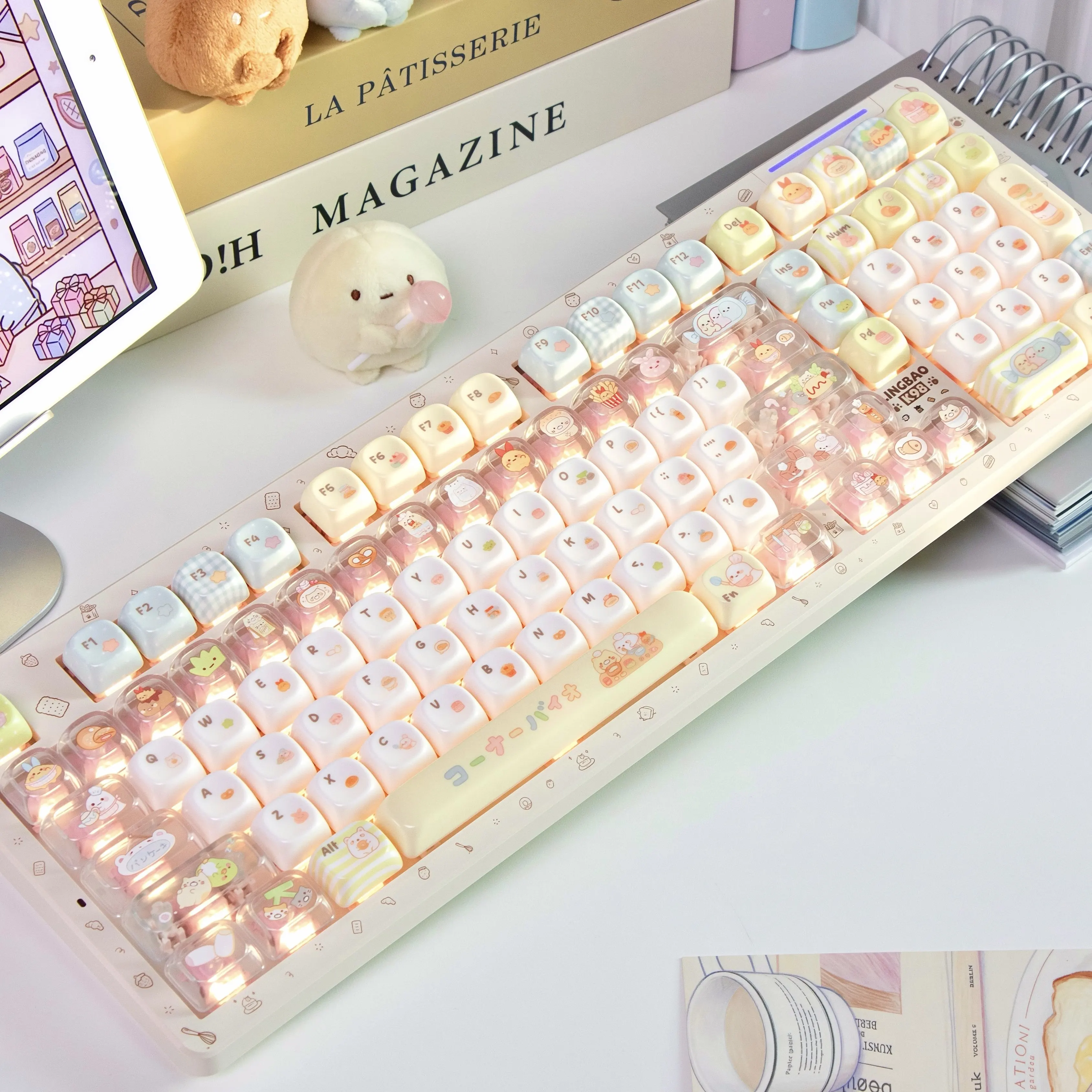 MAIMOOO Cute Cartoon Keycap PC Material Jade Resin MOA Round ...