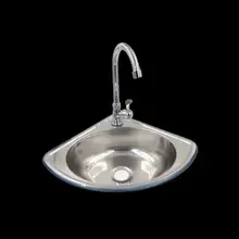 Stainless Steel Triangle Basin, Wall-Mounted Kitchen Sink, Single Bowl ...