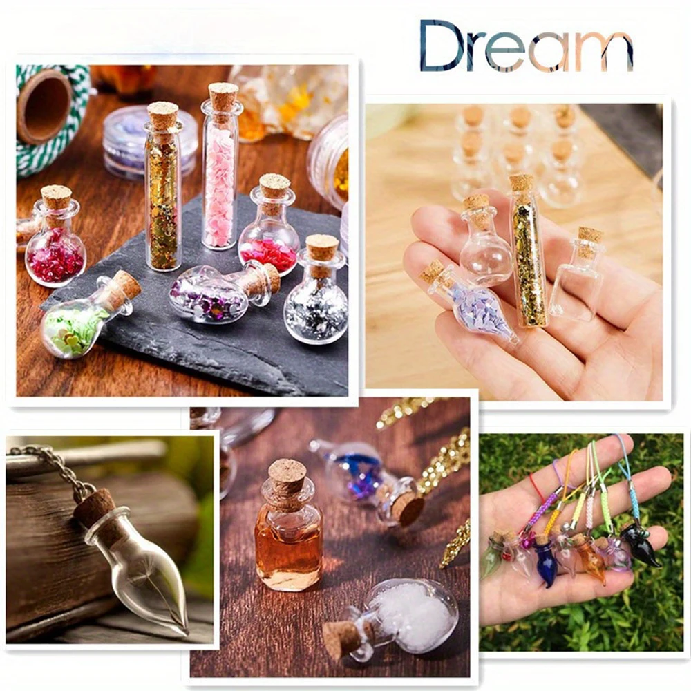 5Pcs/20Pcs/30Pcs Mini Glass Bottles With Cork Stopper DIY Vials ...
