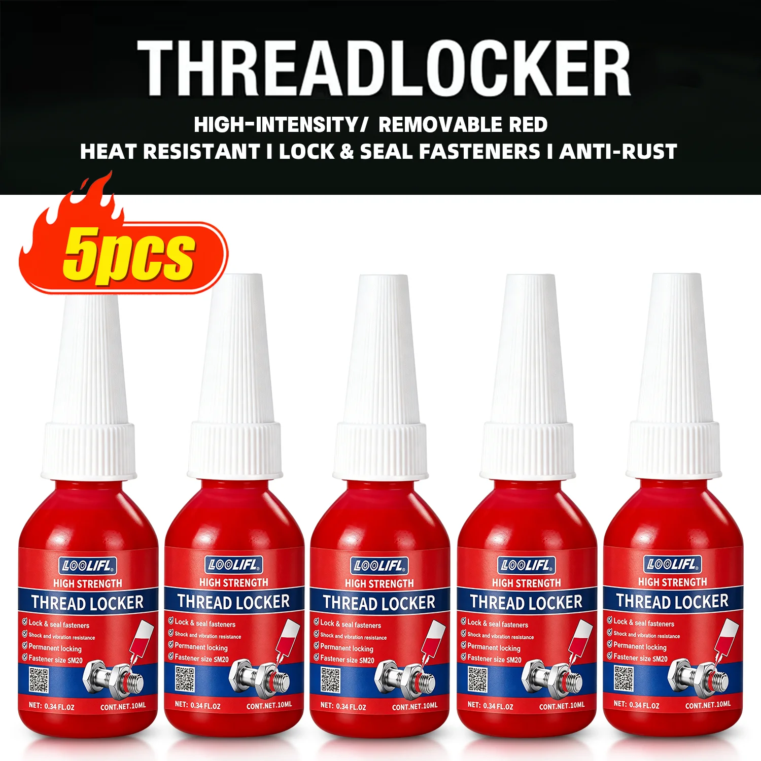 LOOLIFL Thread Locker Blue243 Red 271 - Permanent Threadlocker Metal ...