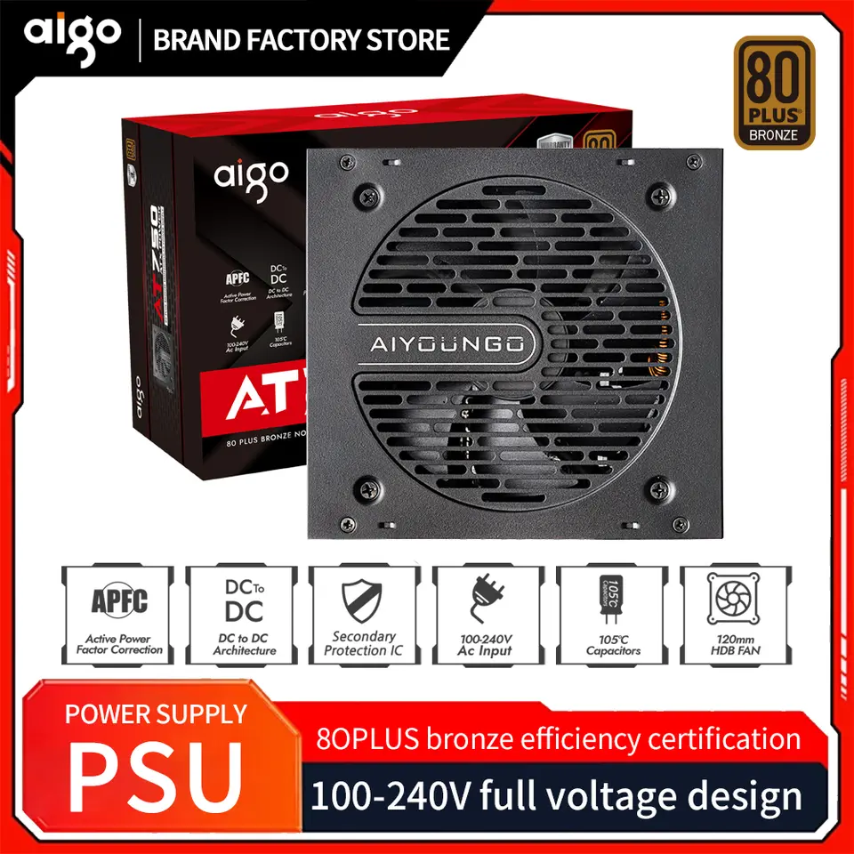 Aigo AT ATX power supply pc 550W 650W 750W Competitive Game Gamer ...