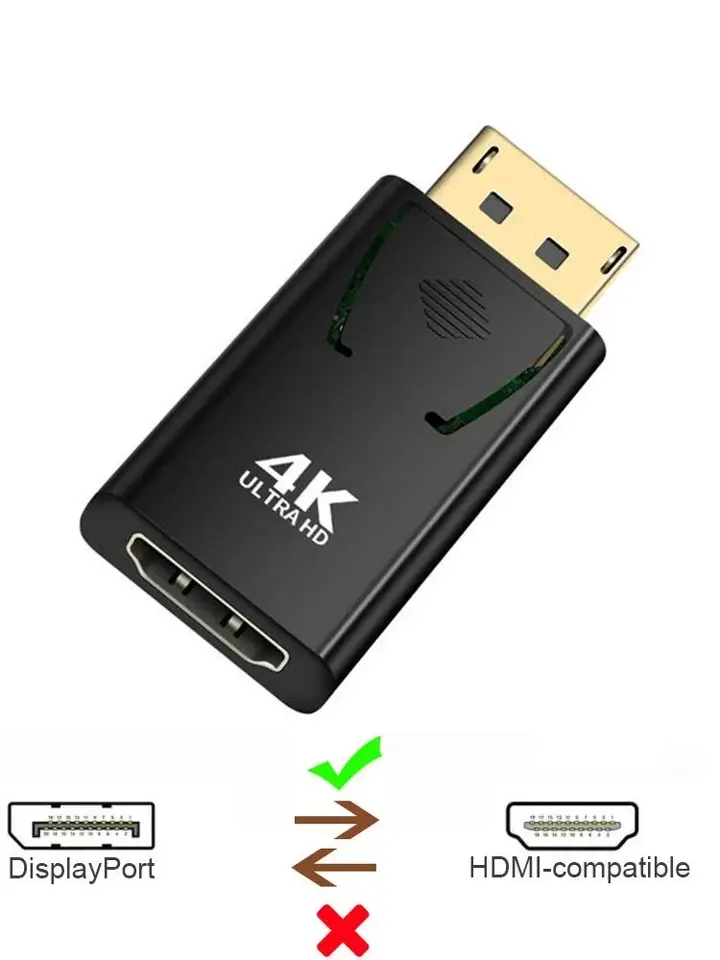 Conector DisplayPort DP macho a HDMI hembra, convertidor de Audio y ...