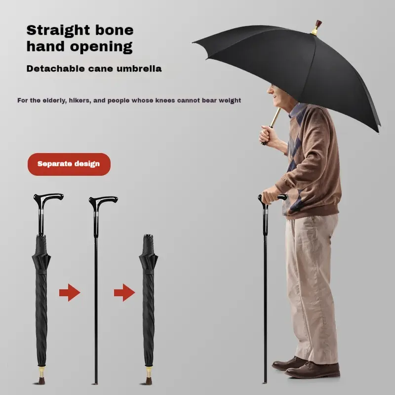 Self-defense Long-handle Windproof UV Protection Business Cane Umbrella ...