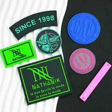 Custom Logo Embossed Rubber Patches For Clothing, Soft Silicon Garment ...