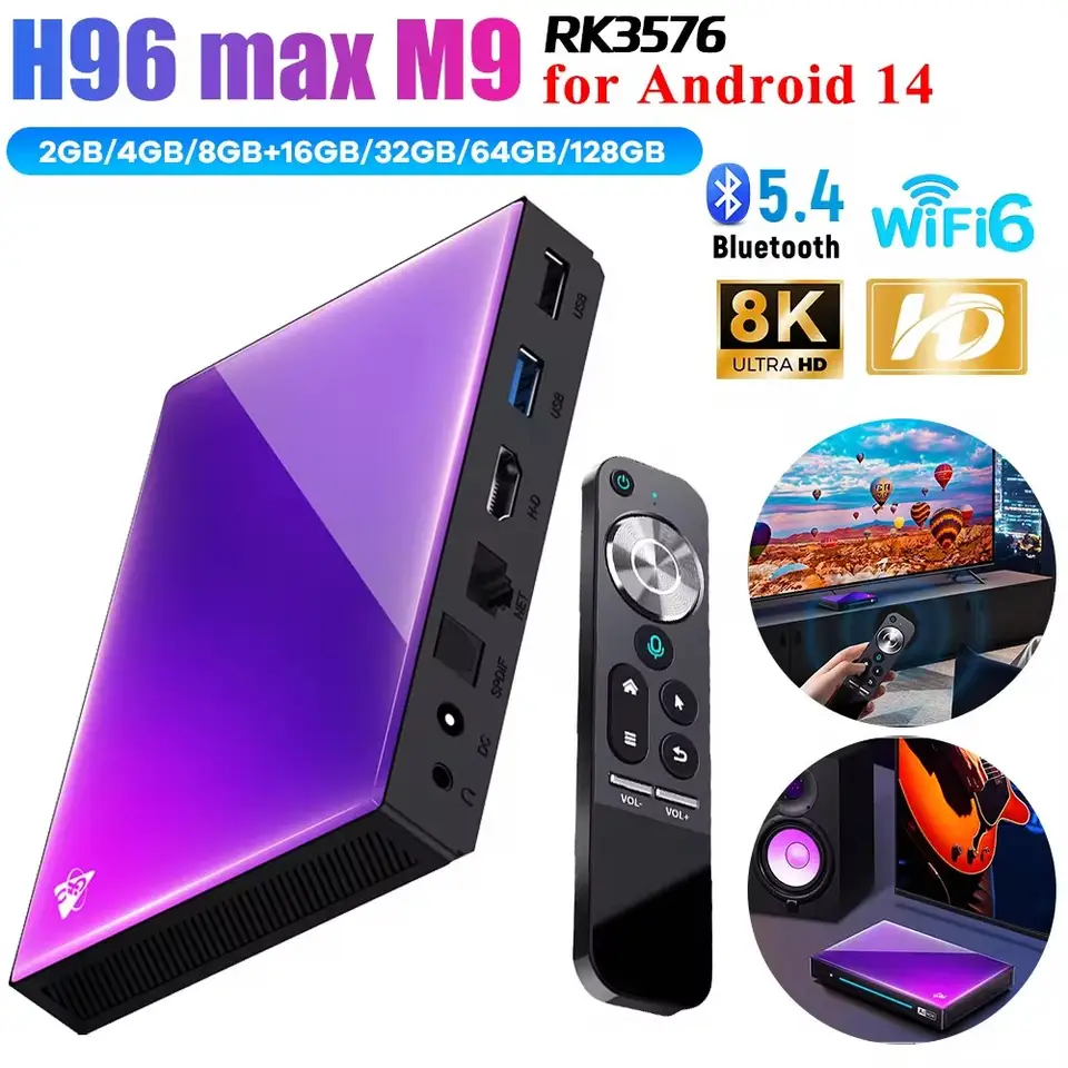 New H96 Max M9 Smart Tv Box 5G Wifi6 4K 8K Av1