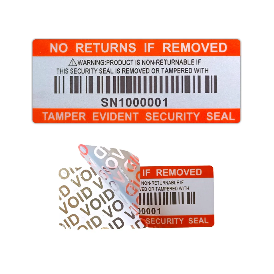 Waterproof, Tamper-Evident Barcode Labels For Stationery, 5X2Cm, Silver ...