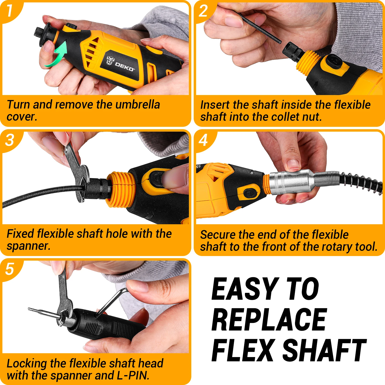 DEKO 220v Rotary Tool Kit Power Hand Rotary Tools Mini for Wood/Metal ...