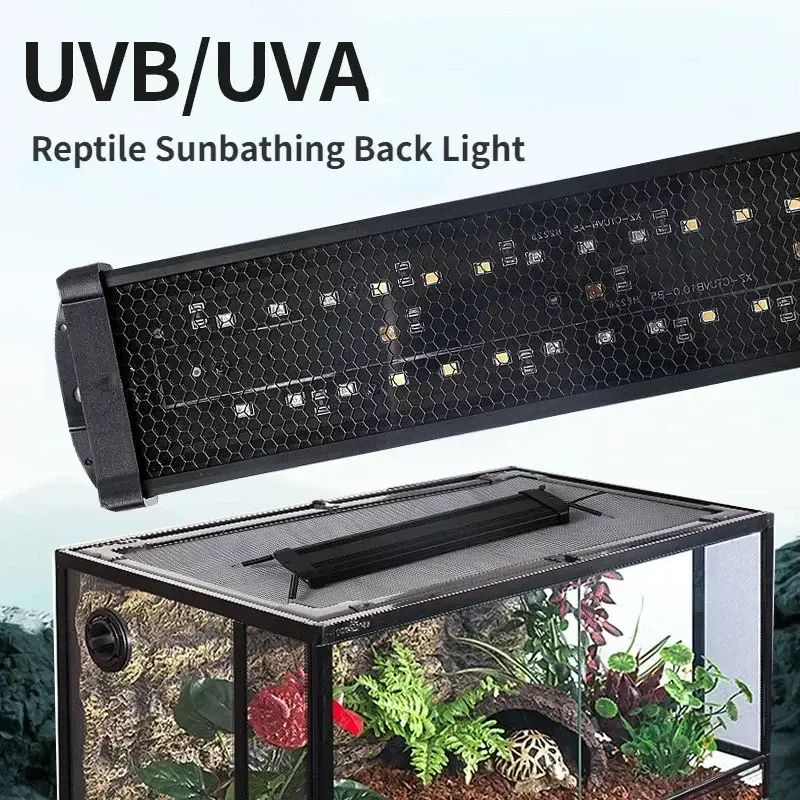 UVA+UVB Reptile Full Spectrum LED Light Turtle Lizard Snake Terrarium ...