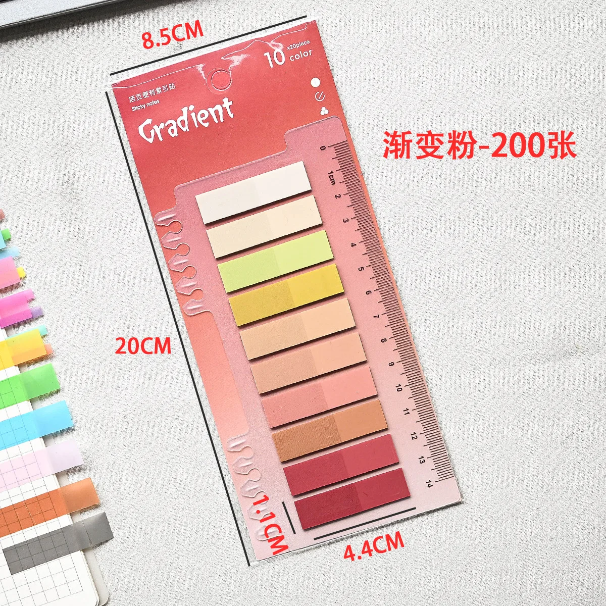 200Sheets Transparent Colorful Index Creative Memo Pads Office School ...