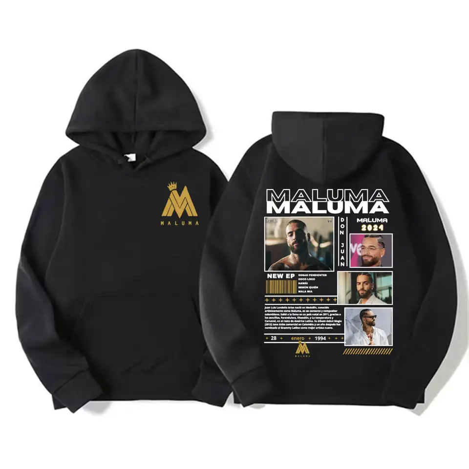 Rapper Maluma Don Juan Tour Merch Hoodie Men Fashion Vintage Hip Hop ...