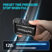 Mini Electric Bike Pump, 120 Psi, Presta/Schrader, Portable, Cordless ...