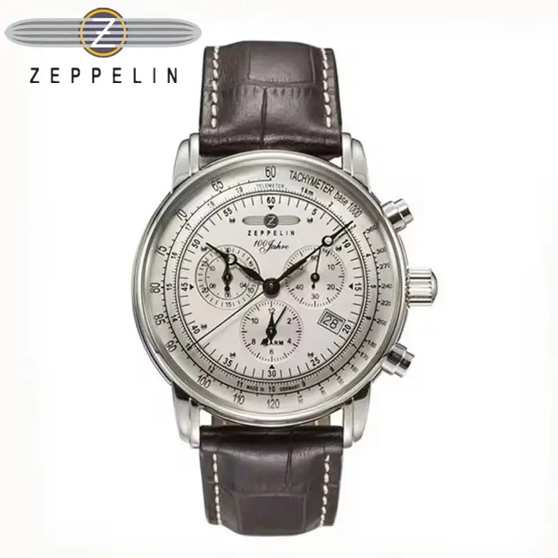 Luxury Mens Leather Band Quartz Watches | Business Casual Zeppelin ...