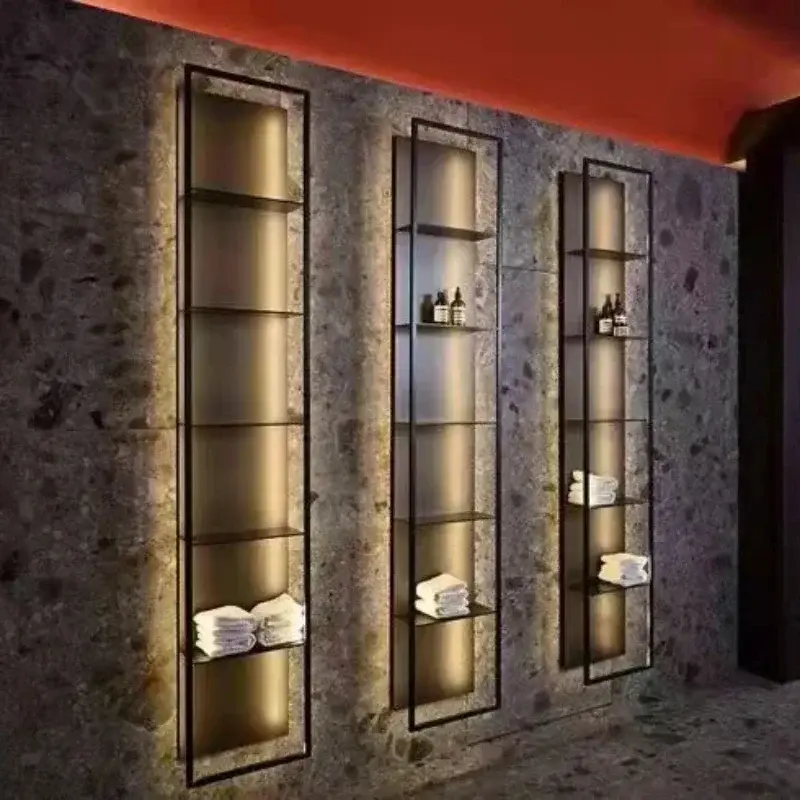 5-Tier Wall Mount Led Shelves, Stylish Hanging Bookcase, Merchandise ...