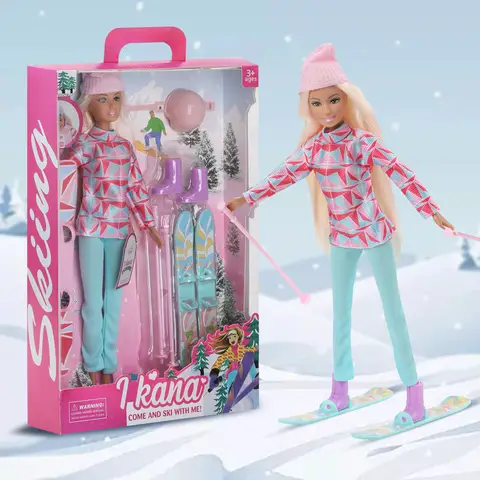 Barbies Doll Ski Gift Box Set Snowboards Toy Doll Girl Toys Birthday ...