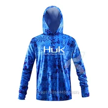 HUK Fishing Shirts UPF 50+ Face Mask Long Sleeve Jerseys Summer Sun ...