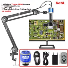 1080P 4K HD Industrial Microscope Digital Camera Via USB-C Measurement ...