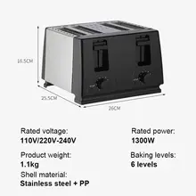 Household Electric Toaster Baking Bread Sandwich Maker Grill Stainless ...