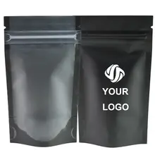 Custom Logo Ziplock Pouch, Matte Black Storage Bag, Food Business ...