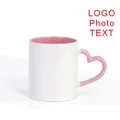 DIY Customized 350ML 12oz Ceramic Mug Heart Handle Type Personalized ...