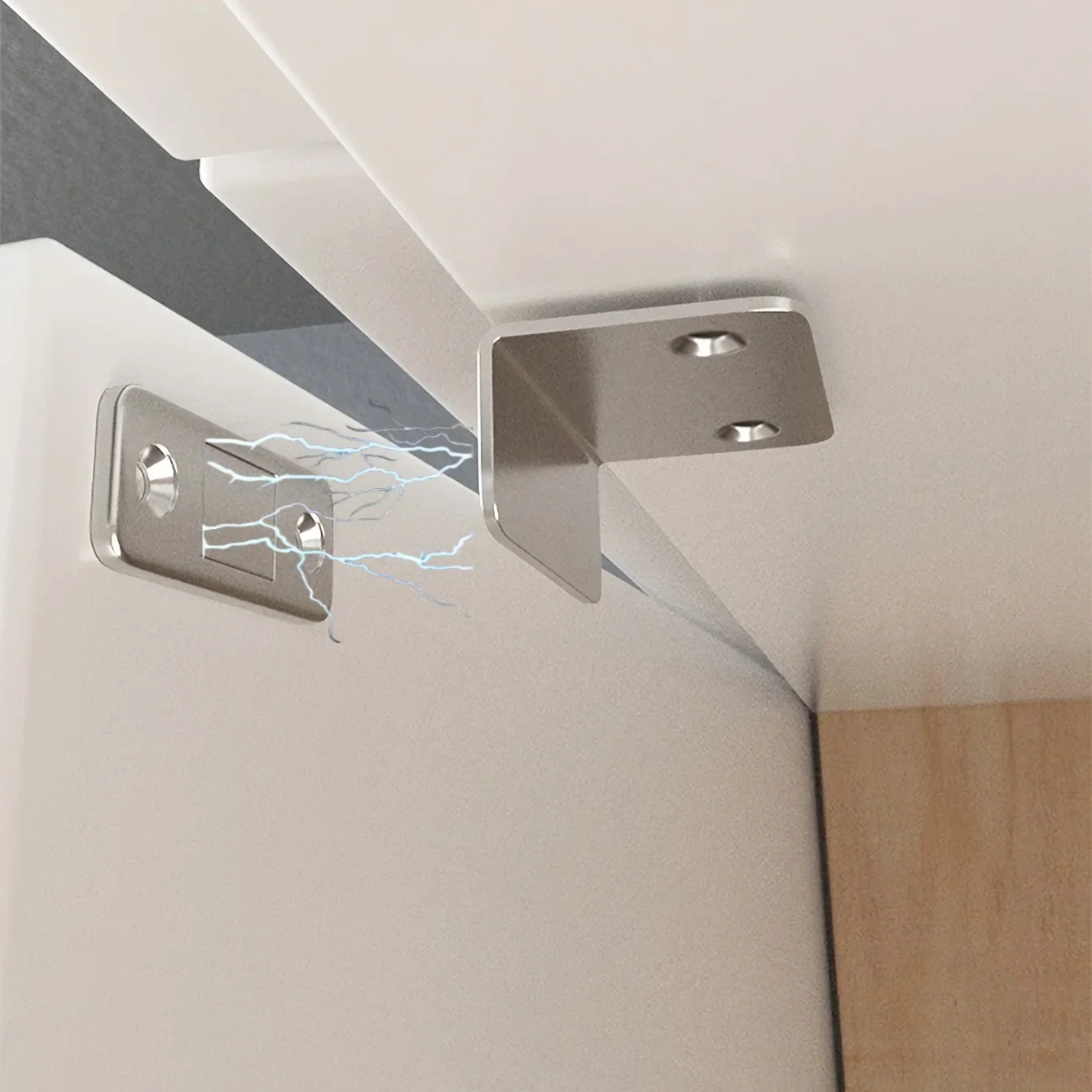 1pair Magnetic Door Catch Latch-Invisible Strong Adhesion, Drill-Free ...