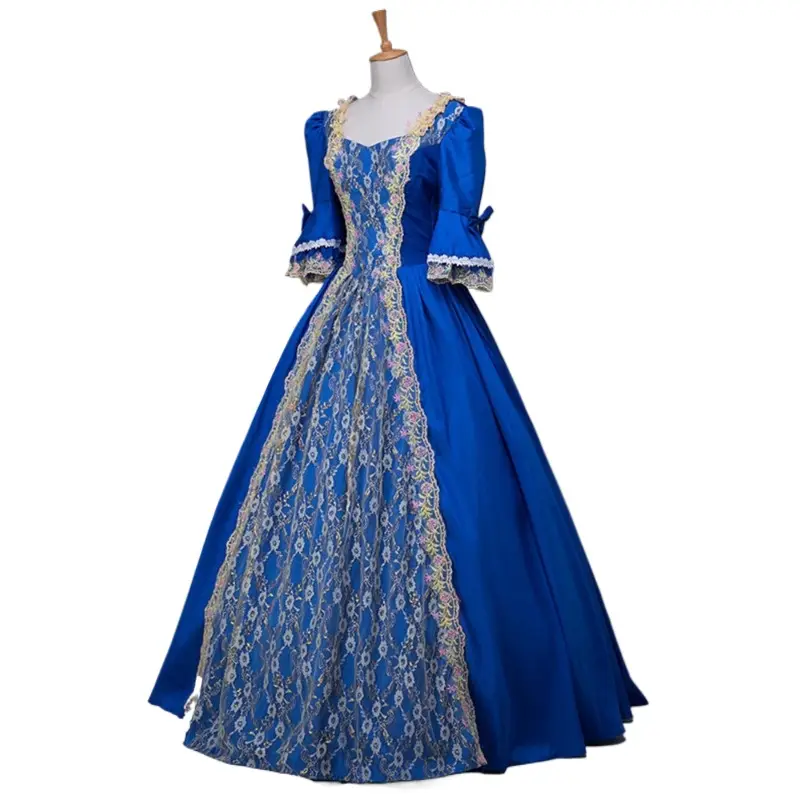 Medieval Victorian Princess Costume, Long Lace Dress For Halloween ...