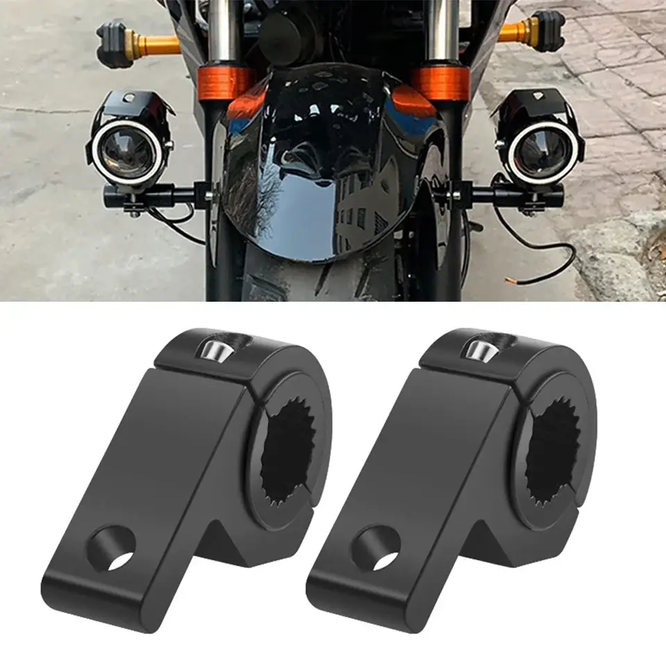 2pc Motorbike LED Light Bar Clamps Brackets Tube Clamp Mount Kit For ...