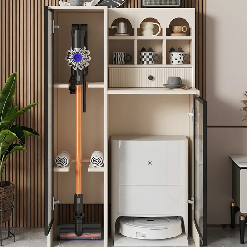 Elegant Storage Cabinet With Integrated Vacuum Cleaner And Washable ...