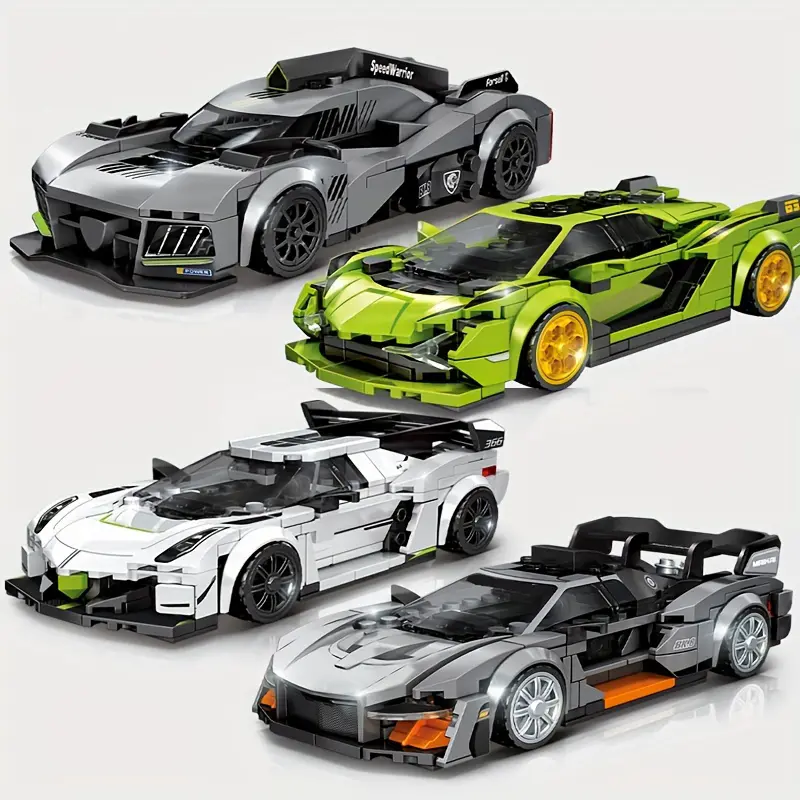 4 Styles Technical Vehicles Supercar Building Blocks, DIY Toys For ...