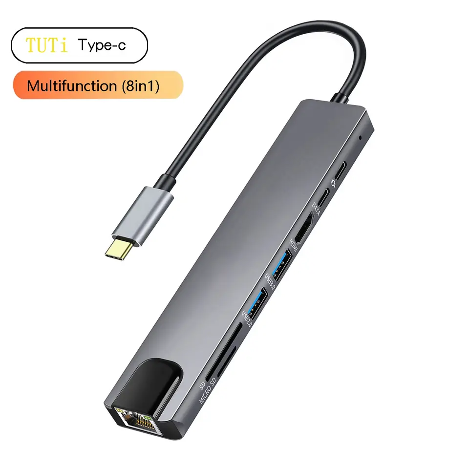 Conecta Todo Con El Usb C 8In1 Hub, Compatible Con Mac Y Laptops Usb-C.