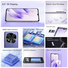 Ultra-Thin 6Gb Ram 256Gb Storage Android 13 Phone, 6.6" Fhd+, 5150Mah ...