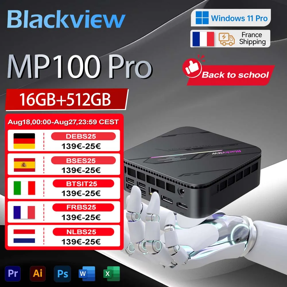Preisvergleich für Blackview MP100 Pro Mini-PC Intel 7 i3-1215U 16 GB ...