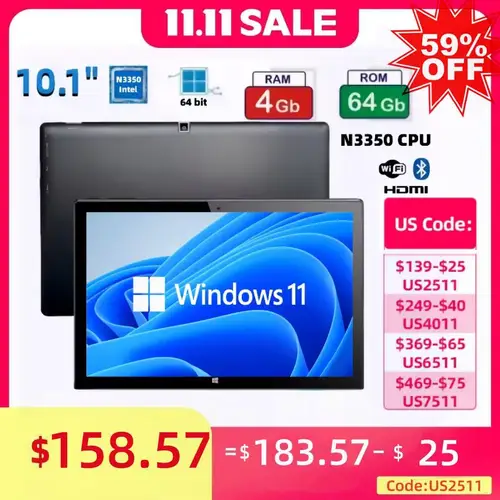 Gran Oferta 64Bit Ar40 10,1 Pulgadas Windows 11 Tablet Pc