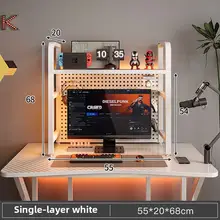 [Low Price] White Single Layer Cave Board Shelf -55cm