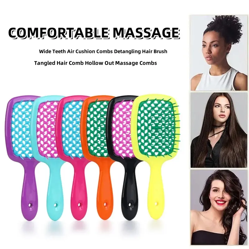 Wide Teeth Air Cushion Comb For Detangling And Massage, Perfect Styling ...