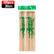 270/90PCS Disposable Food Sticks Bamboo Skewer Stick Wood Long Thick ...