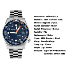 Seestern Sub600T Mens Diver Watch Nh35 Movement Ceramic Bezel Sapphire ...