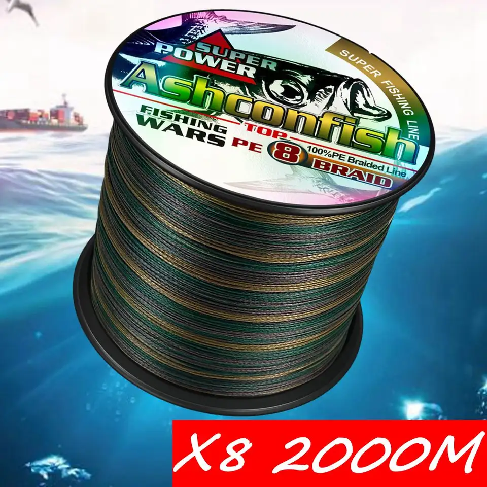 Ashconfish 2000M 8 Strands Braided Fishing Line 8 thread cord fishing ...