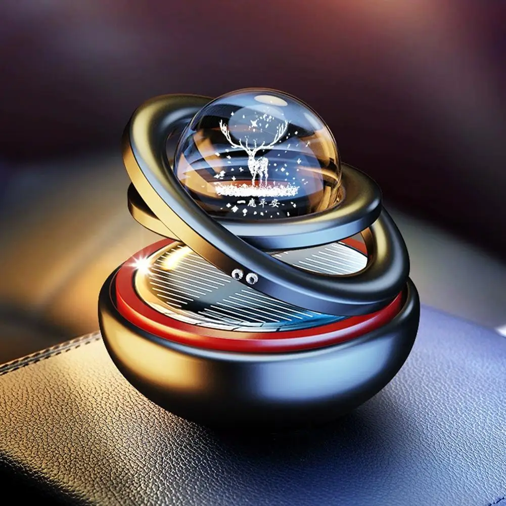 Solar Car Air Freshener Rotating Aromatherapy Diffusing Car Interior ...