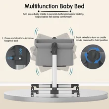 UBRAVOO Baby Bedside Cots with Mattress,Baby Cot Portable Moving ...