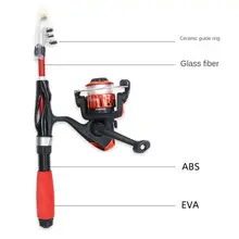 Telescopic 31cm Mini Fishing Rods Combo Set Collapsible Rods Reels ...