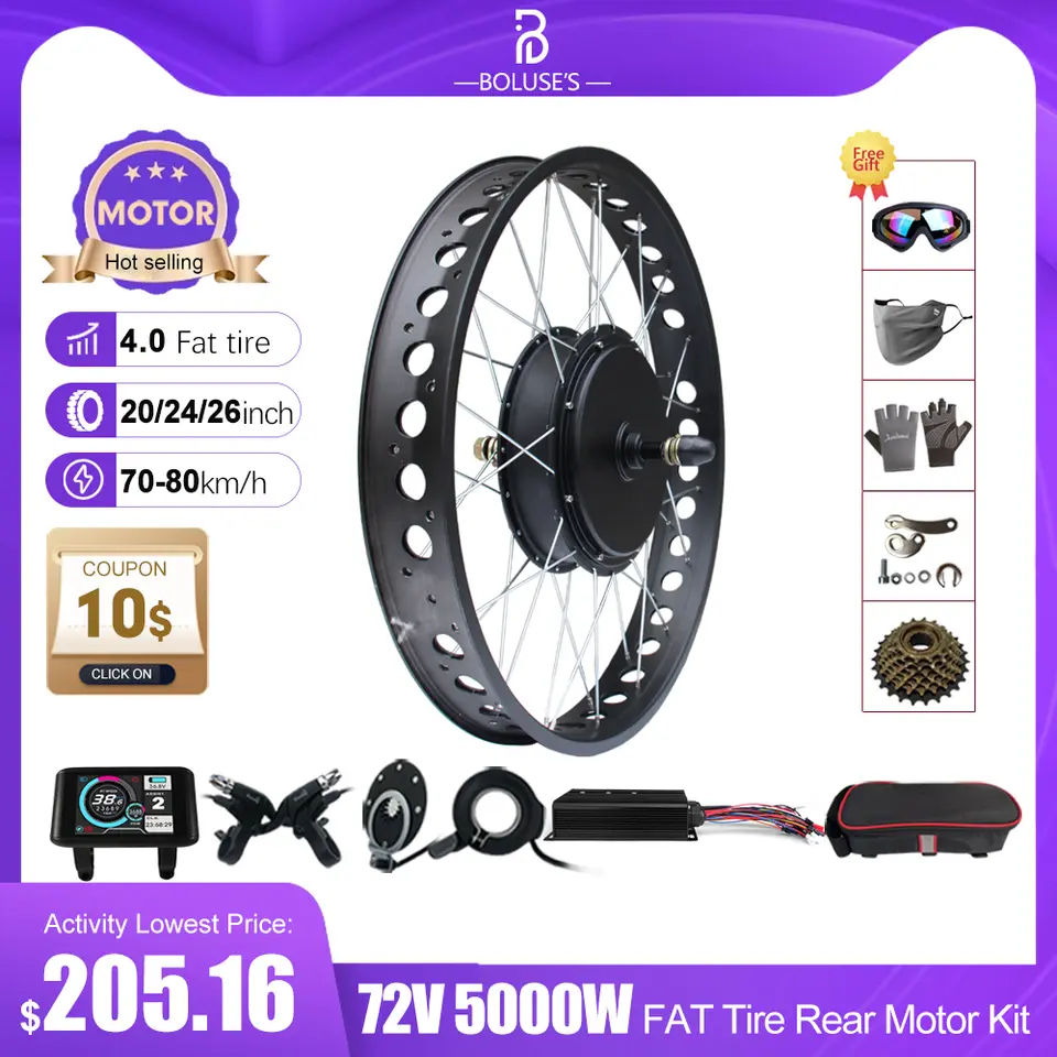 High-Power 72V 5000W Electric Bike Motor, 170Mm Dropout, Brushedless ...