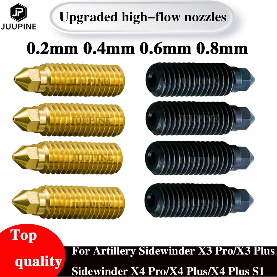 High-Quality 0.4Mm Hardened Steel Nozzles For Sidewinder X3/X4+ S1 3D ...