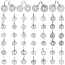 50 Pcs Stainless Steel Number Plate Keychain Tag Locker Tags Pet ...
